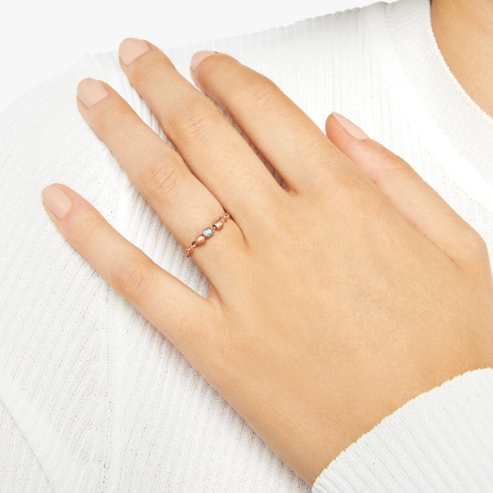 DoDo Ring Mini Granelli Bicolor aus 375 Rosegold – juwelierlun